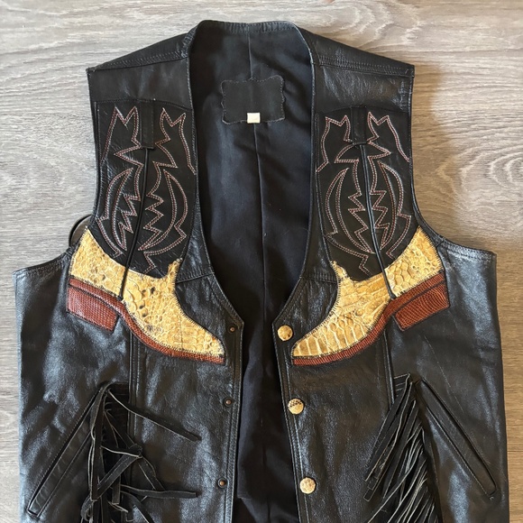 Jackets & Coats | Vintage Leather And Snakeskin Vest | Poshmark